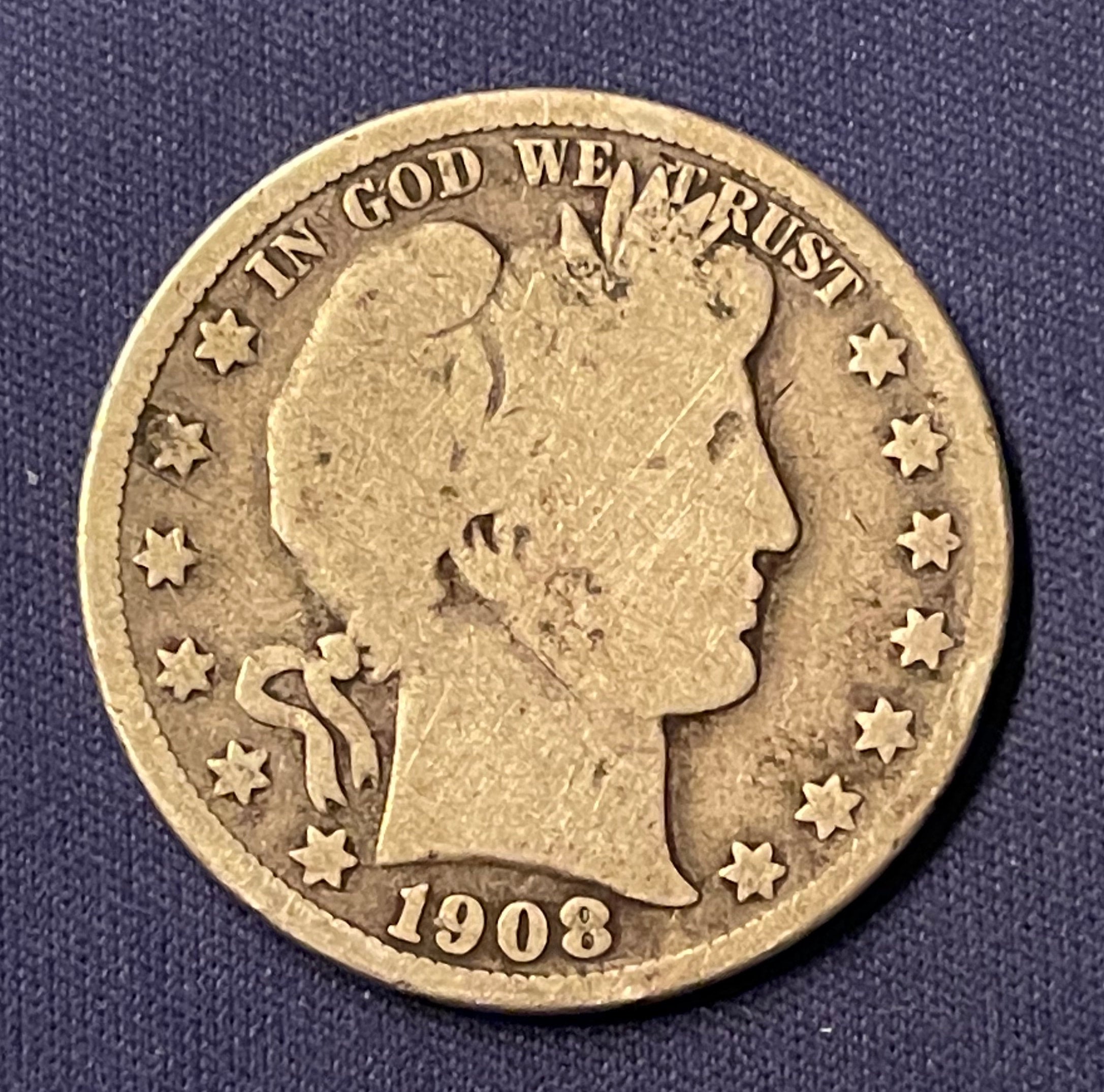 1908 S Barber Half Dollar | Jason$ Coin$